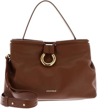 Coccinelle Cuir sac à main sac à épaule bandoulière Elisbet Smooth Leather Handbag Cognac brun