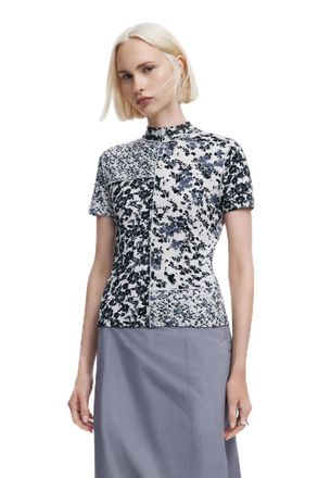 Desigual Womens Woman Knit Short Sleeve T-Shirt, White, Small