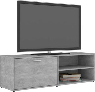 Generic TV Schrank mit 1 T&uuml;r 2 F&auml;chern - 120x34x37 cm, TV M&ouml;bel, Lowboard, Fernsehtisch, Fernsehschrank, Sideboard, HiFi-Schrank, Holzwerkstoff(Wei&szlig;) (Betongr