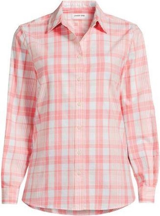 Lands End Lange leichte Flanellbluse, Damen, Gr&ouml;&szlig;e:48-50 plus, Pink, by Lands End