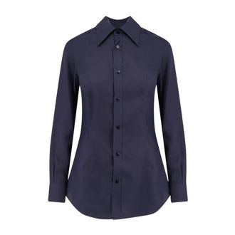 Gucci Seiden-Popeline-Hemd - - Blouses & Shirts - Damen - Blau - S