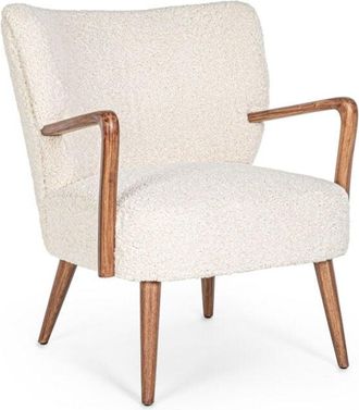 Hellin Hellin - Fauteuil crapaud &agrave; accoudoirs en tissu peluche - jim
