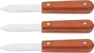 Pretyzoom 3 St&uuml;ck Austern&ouml;ffner Aus Edelstahl Mit Holzgriff Professioneller Meeresfr&uuml;chte&ouml;ffner F&uuml;r Austern Jakobsmuscheln Und Muscheln Handlicher K&uuml;chen&ouml;ffnung