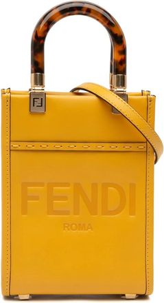Fendi Hobo Bags - Mini Leather Sunshine Shopper Tote - Gr. unisize - in Gelb - f&uuml;r Damen