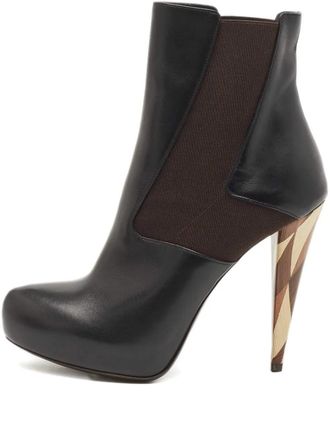 Fendi bottines en cuir 90 mm &agrave; plateforme - Noir