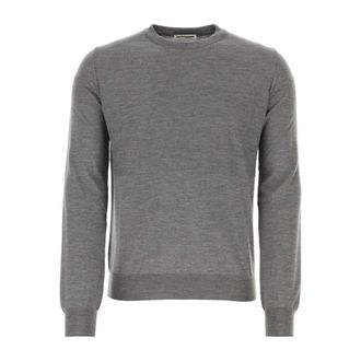 Jil Sander Kuscheliger grauer Wollpullover - - Knitwear - Herren - Grau - S