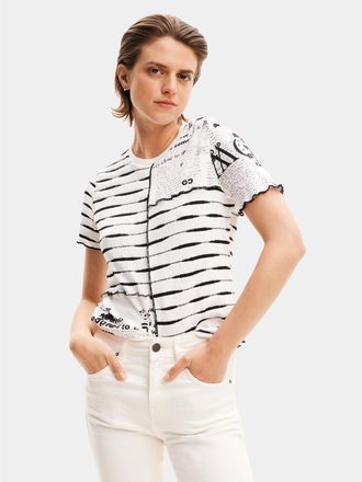 Desigual T-Shirt Lou 24SWTKA8 Wei&szlig; Regular Fit