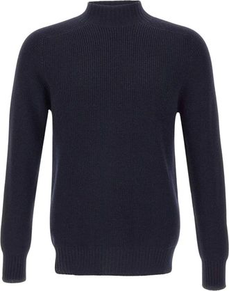 Gran Sasso Pull &agrave; col roul&eacute; c&ocirc;tel&eacute; large - Homme - Pulls - Bleu - Taille: M