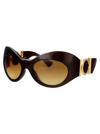 Versace Womens Sunglasses Transparent Brown Injected