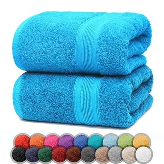 NatureMark Lot de 2 draps de Douche, 70 x 140 cm, Turquoise