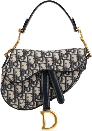 Dior Hobo Bags - Mini Oblique Canvas Saddle Bag - Gr. unisize - in Blau - für Damen