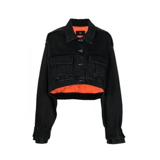 3x1 Schwarze Denimjacke mit Umlegekragen - - Jackets - Damen - Schwarzk - S