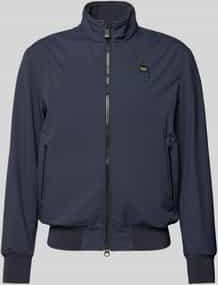 Blauer Jacke mit Label-Patches Modell Anson