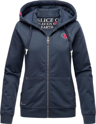 Navahoo Damen Sweatjacke mit Kapuze Hoodie Pullover Sweat Jacke B917 [B917-Cremet-Dusty-Blau-Gr.XL]