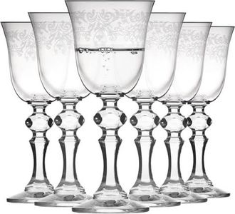 Krosno Wodkagl&auml;ser 60 ml - 6er Set - Krista Deco Kollektion - Bleifreies Kristallglas - Klassisches Design mit Farblosem Muster