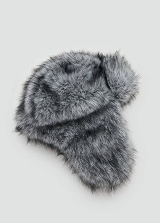 Mango Bonnet en fausse fourrure gris - Femme - Taille unique - MANGO