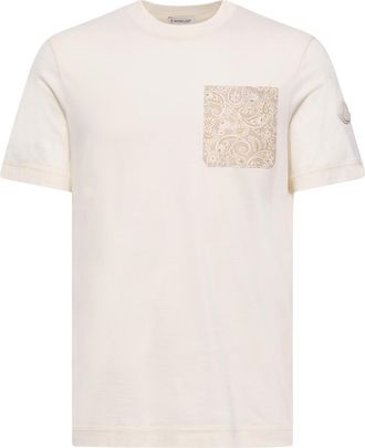 Moncler Moncler Paisley Print Cotton T-shirt, Men, White, Size: 3xl