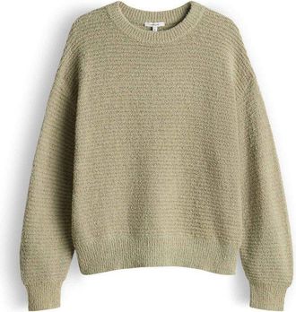 OPUS Strickpullover Piperi aus flauschigem Fris&eacute; Garn Loose Fit Strickb&uuml;ndchen, Rippstrick, weich flie&szlig;ender Fall