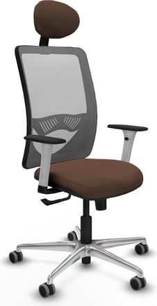 Piqueras y Crespo Schreibtischstuhl Zulema mit wei&szlig;en und schwarzen Armlehnen, h&ouml;henverstellbare Lendenwirbelst&uuml;tze und festes Kopfteil, ausgestattet mit 3 Positionen, 