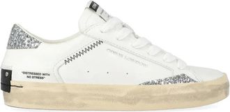 Crime London Femme, Chaussures, Blanc, Taille: 36 EU Distressed Baskets