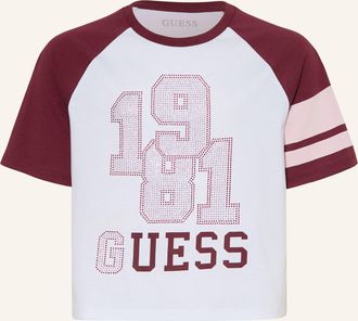 Guess T-Shirt Mit Schmucksteinen weiss