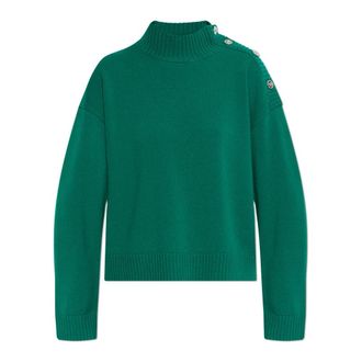 Versace Woll-Kaschmir Strick Boxy Pullover - - Knitwear - Damen - Gr&uuml;n - M