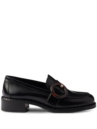Prada Loafer mit zirkulärer Schnalle - Schwarz