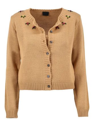 Dolce & Gabbana cardigan &agrave; fleurs brod&eacute;es - Tons neutres