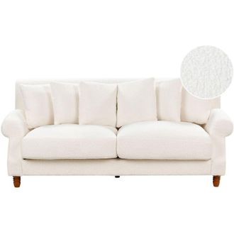 Beliani Sofa 2-Sitzer EIKE Boucl&eacute; Cremewei&szlig;