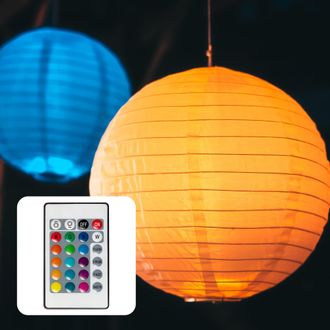 Hellum Hellum LED Lampion au&szlig;en mit Fernbedienung, wei&szlig;e Lampions mit bunt LED, 3x30cm wetterfest Lampenschirm aus Nylon-gewebe, Dimmbar Unterwasserlicht mit