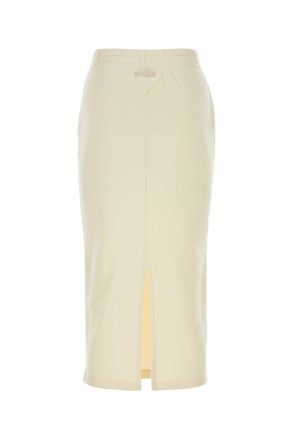 Prada Womens Cream Cotton Skirt Naturale Gonne