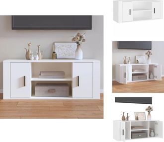 vidaXL Meuble tv Blanc 100x35x40 cm Bois dingénierie - Meubles Tv - Meuble Téléviseur - Rangement Tv - Unité Tv - Meuble Blanc
