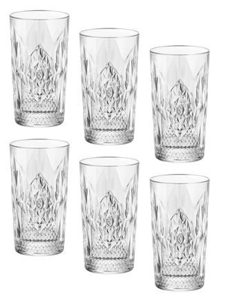 Bormioli Rocco 666219 Stone Longdrinkglas, 490ml, Glas, transparent, 6 Stück