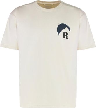 Rhude Homme, Tops, Beige, Taille: XL T-shirt en Coton avec Logo