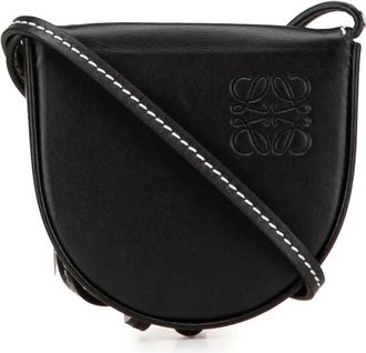 Loewe mini sac &agrave; bandouli&egrave;re Heel Pouch en cuir de veau lisse (2010-2024) - Noir