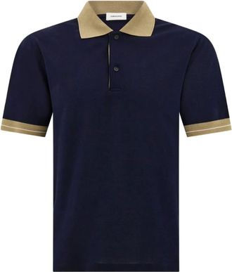 Ferragamo Homme, Tops, Bleu, Taille: 2XL Polo &agrave; Manches Courtes et Rayures Contrast&eacute;es
