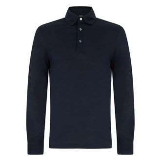 Ermenegildo Zegna Langarm Poloshirt - - Tops - Herren - Blau - 2XL