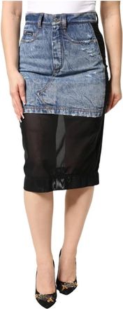 Dolce & Gabbana Femme, Jupes, Bleu, Taille: 36 FR Denim Shorts