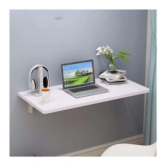 Generic An Der Wand Montierter, Klappbarer Computertisch, Schwebender Studiertisch Mit Metallhalterungen, Platzsparende, Herunterklappbare Werkbank, 50 Kg Tra