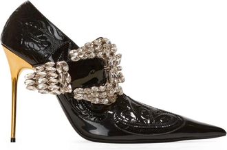 Balmain Femme, Chaussures, Noir, Taille: 38 EU Escarpins Clara Western en cuir verni patchwork