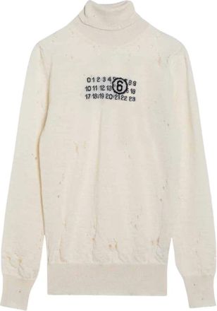 Maison Margiela Femme, Pulls, Beige, Taille: 40 FR Pull Beige en Laine
