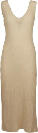 Akep Femme, Robes, Beige, Taille: 40 FR Abito Lungo In Maglia G/m