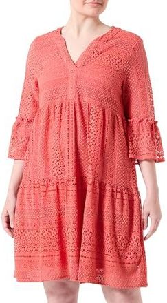 Vero Moda Vmhoney Tunique en Dentelle 3/4 col en V Robe midi, Sienne, L Femme