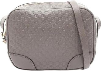 Gucci Sac bandouli&egrave;re en cuir Pre-owned Bree - Femme - Pre-owned - Gris - Taille: ONE Size