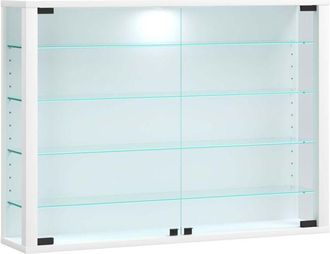 ebuy24 VitrosaL citrine accroch&eacute; au mur 2 portes en verre blanc