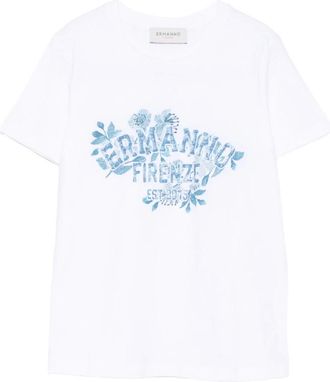 Ermanno Scervino Femme, Tops, Blanc, Taille: 40 FR T-shirt &agrave; manches courtes en coton