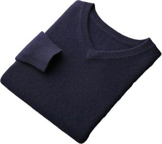 Generic Pull uni &agrave; col en V pour homme - En cachemire doux - Manches longues - D&eacute;contract&eacute; - &Eacute;pais - Chaud, 60, XL