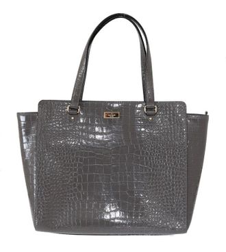 Kate Spade New York Graue Krokodil-Pr&auml;gung Leder Elissa Bristol Drive Tote Handtasche