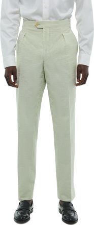 Fursac Pantalon ajust&eacute; en seersucker &agrave; rayures - Taille 38 - Homme