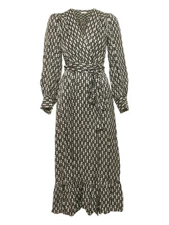 Sandro wrap floral maxi dress - Schwarz